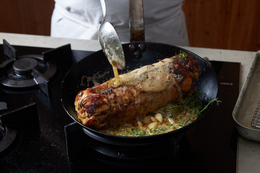 Rabbit Ballotine, Farro, orange, and currant stuffing | Meatsmith